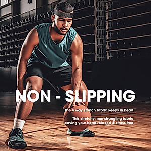 Braylin Men's Headbands, 3-Pack Headbands for Men, Sport Headbands for Running Fitness Yoga Cycling, Sweat Wicking Non Slip