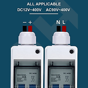 DC Miniature Circuit Breaker, 2 Pole 1000V 63Amp Isolator for Solar PV System, DIN Rail Mount Chtaixi DC Disconnect Switch Solar Disconnect Switch with Outdoor IP65 Waterproof Box