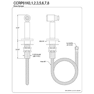 Kingston Brass CCRP61K1 Concord Kitchen Faucet Side Sprayer, Polished Chrome