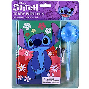 Moptrek with Lock & Keys and Pom Pen, Stitch Diary for Kids, Stitch Stationery Birthday Parties
