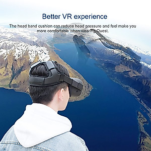 Orzero Head Cushion Compatible for Quest VR Headset (Only Fits for Quest 1st Gen), Comfortable Protective Strap Headband (Black)