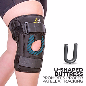 BraceAbility Plus Size Chondromalacia Knee Brace - XXL U-Shaped Patellofemoral Pain Syndrome Under Kneecap Stabilizing Support for Patellar Tendonitis, Meniscus Tears, Arthritis Support (2XL)