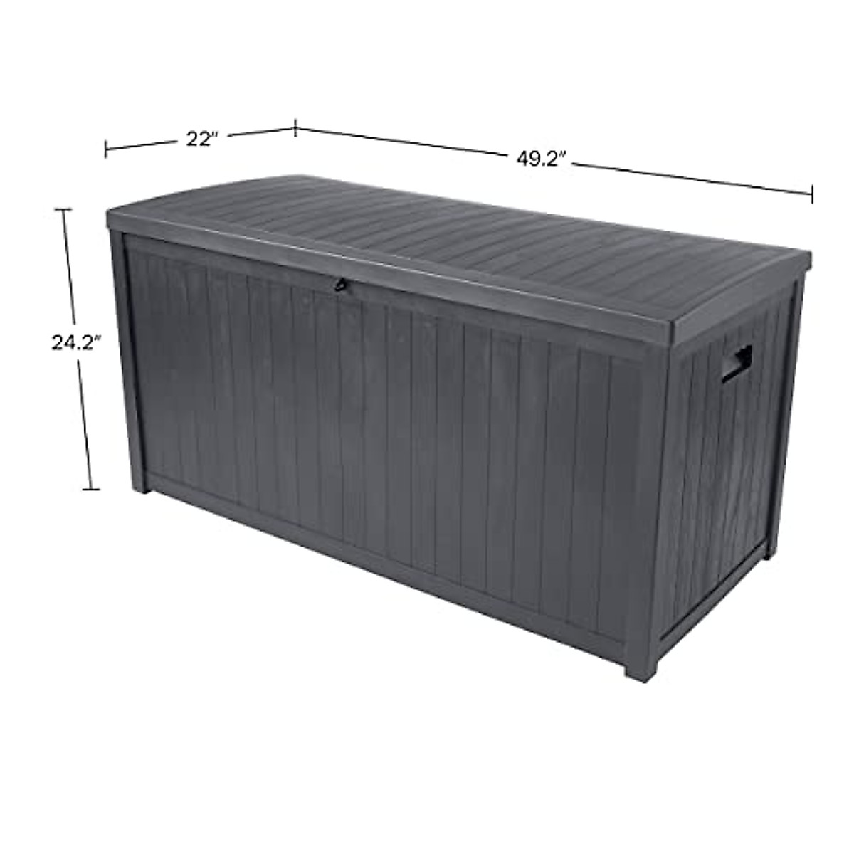 Pure Garden Storage Box - 113Gal Waterproof Box for Patio or Pool Storage - Durable and Fade-Resistant Resin Deck Box with Lockable Design (Gray)