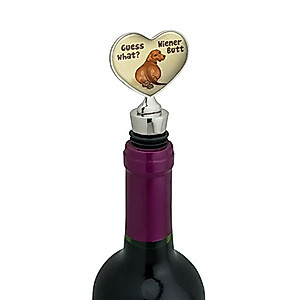 Guess What Wiener Dog Butt Dachshund Funny Heart Love Wine Bottle Stopper