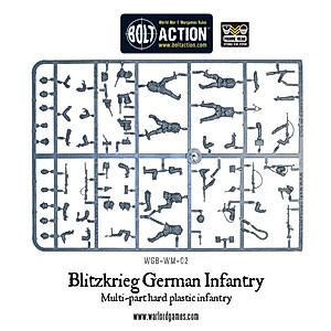 Bolt Action Blitzkrieg! German Infantry Figures 1:56 WWII Military Wargaming Plastic Model Kit