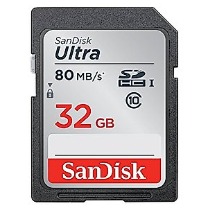 SanDisk Ultra 32GB Class 10 SDHC UHS-I Memory Card up to 80MB/s (SDSDUNC-032G-GN6IN)
