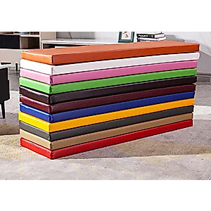 Custom Size Leather Bench Cushion, Luxury Window Seat Cushion Soft Sofa Swing Chair Pad, Non-Slip Waterproof PU Leather Chair Mat for Outdoor,Indoor,Garden,Patio