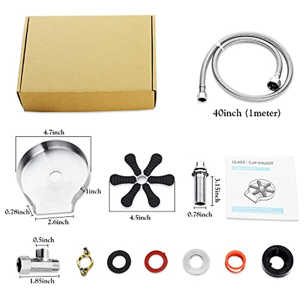 9-Holes Glass Rinser for Kitchen Sink-304 Stainless Sink Glass Washer-Faucet Glass Rinser-Glass Washer for Sink-Automatic Cup Washer,Cup Rinser,Cup Cleaner for Sink-Bottle Rinser Sink Accessories