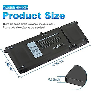 ZAYAUPVL H5CKD 53Wh Battery Replacement for Dell Inspiron 5300 5301 5401 5402 5408 5409 5501 5502 5508 5509,Inspiron 5400 5406 7405 7300 7306 7500 7506 2-in-1 Silver Latitude 3410 3510 Vostro 5502 15V