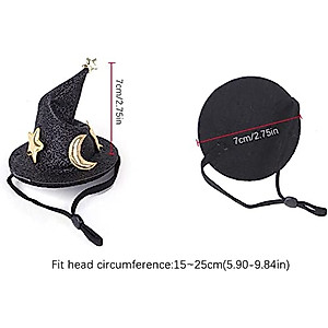 4 Pack Small Animal Halloween Wizard Hat with Elastic Chin Strap for Hamster Bearded Dragon Chinchilla Ferret Guinea Pig Cosplay Party Dress up Apparel Outfit (4 Pack)