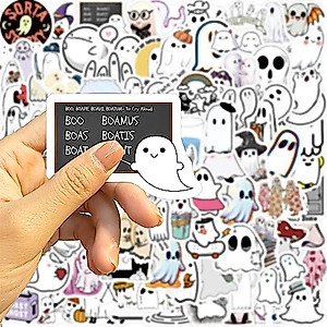 100PCS Cartoon Cute Ghost Stickers Cute Packaging Colorful Waterproof Stickers Vinyl Art Stickers for Water Bottles,Skateboards Guitars Helmets Laptops,and for Teenagers Girls,Boys Gift