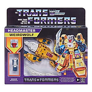 Transformers 2021 Modern Figure in Retro Packaging Decepticon Headmaster Weirdwolf with Monxo