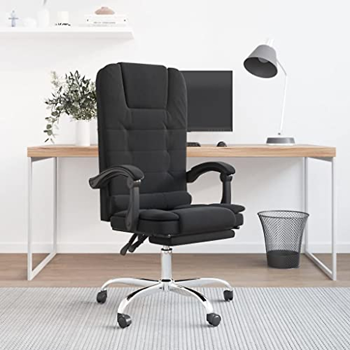 WEHUOSIF Massage Reclining Office Chair,Tall Office Chair,Execuive Desk Chair,Rolling Chair,Swivel Stool,Computer Chair,for Living Rooms,Bedrooms,Meeting Rooms,Offices,Black Velvet