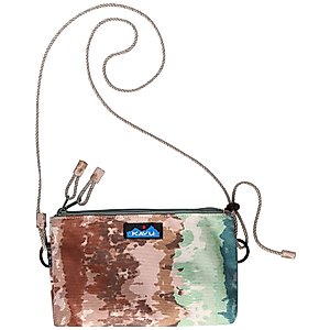 KAVU Dosewallips Double Zip Crossbody Rope Sling Purse - Rio Tie Dye