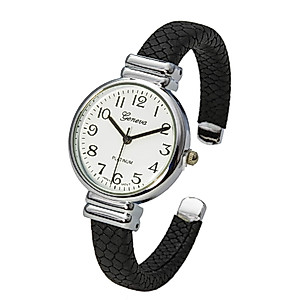 NYKKOLA Classic Small Face Crystal Bracelet Watches Snake Style Band Slim Case Women's Bangle Cuff Watch Quartz Wristwatch