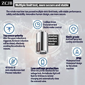 ZCJB Touchless Faucet Adapter for Kitchen Bathroom American Standards Thread First-Class Water Efficiency IPX6 Waterproof