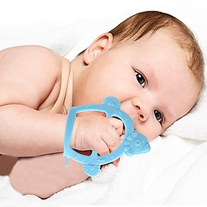 Fu Store 3 Pack Silicone Baby Wrist Teether Anti-Dropping Teething Toy for 3+ Months Infants, Octopus Shape Babies Chew Toys Pink Blue Yellow