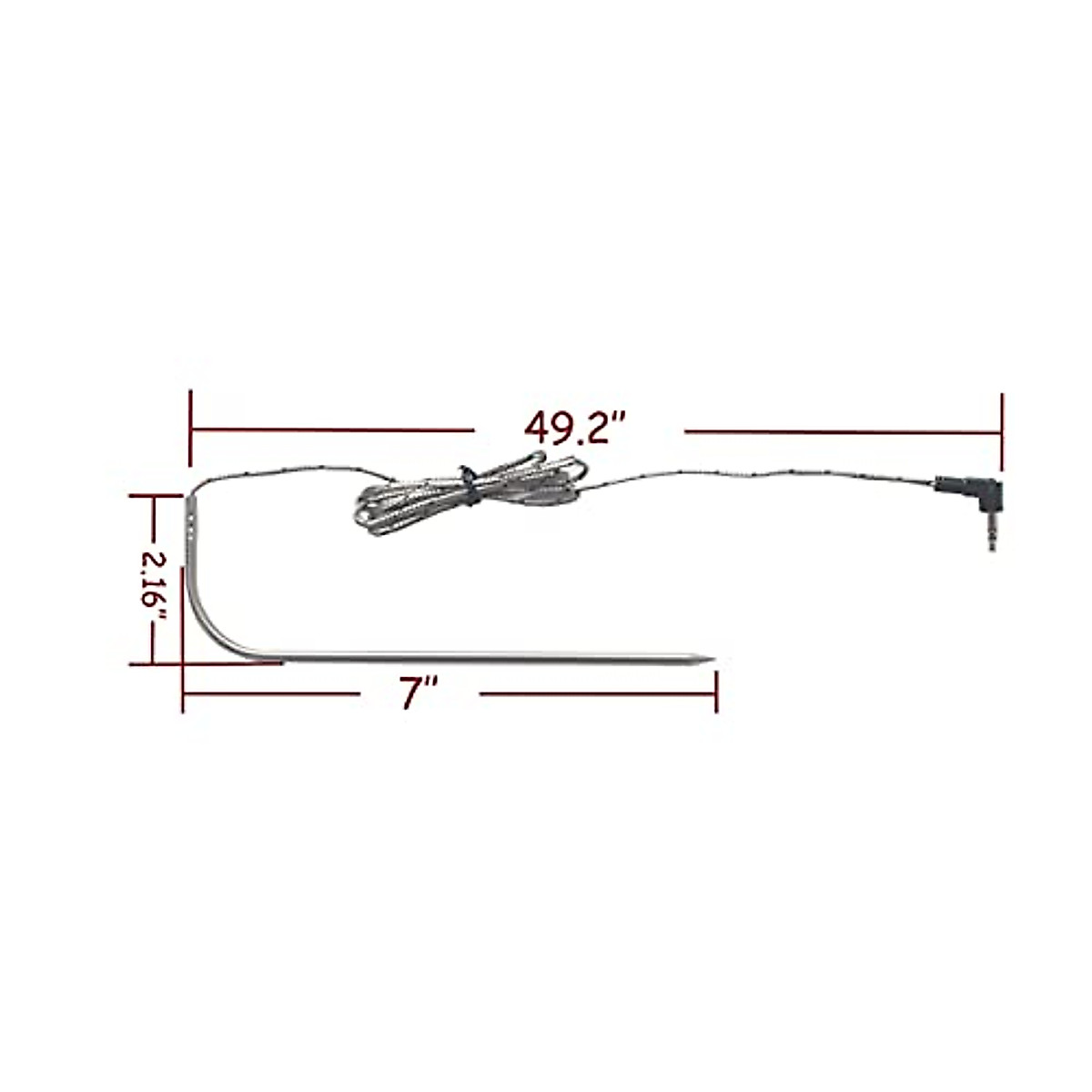 Unifit Meat Probe Replacement Parts for Pit Boss and Traeger Pellet Smokers Grills, Waterproof Temperature Probe Kits (2 PC with Stainless Steel Holder)