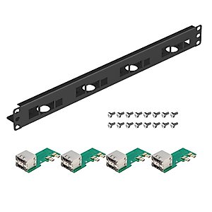 UCTRONICS for Raspberry Pi Rack with Micro HDMI Adapter Boards, 19" 1U Rack Mount Supports 1-4 Units for Raspberry Pi 4 Model B