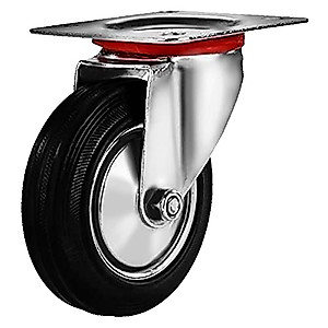 Online Best Service 8 Pack 3" Swivel Caster Wheels Rubber Base with Top Plate & Bearing Heavy Duty (8 Pack - no Brake)