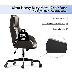 MASTERY MART Office Chair Base Replacement Heavy Duty, Metal Desk Chair Base Replacement Parts with Universal Gas Cylinder Hole and Casters Sockets, 2400+Lbs, Diameter 28", Matte Black