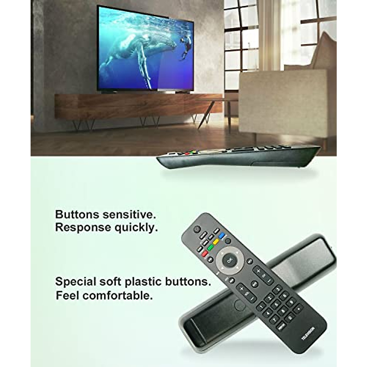 JISOWA Replacement Remote Control Universal for Philips TV 19PFL3504D/F7 22PFL4505D/F7 URMT34JHG001 32PFL3504D/F7 32PFL3403D/F7 42TA648BX/F7 42PFL5603D/F7 47PFL7422D/37 47PFL3603D/F7 52PFL7422D/37