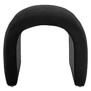 Safavieh Home Collection Kibo Modern Waterfall Black Velvet Ottoman (Fully Assembled)