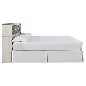 Signature Design by Ashley Dorrinson Queen Storage Headboard, 66"W x 11"D x 43"H, Whitewash