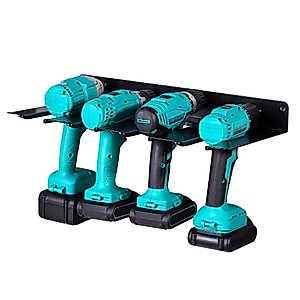 Zikopomi Metal Power Tool Organizer Heavy Duty Drill Holder Racks,Hold 4 Drills,Garage Storage Wall Mount Tool Rack for Workshop Shed Pegboard