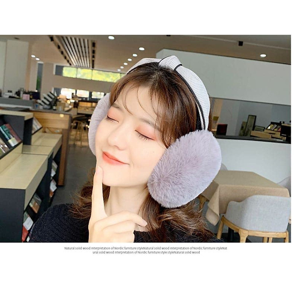 Women Warm Earmuffs Girl Cute Outdoor Ear Warmers Winter Furry Adjustable Ear Covers Packable Kid Cartoon Elephant Earmuffs