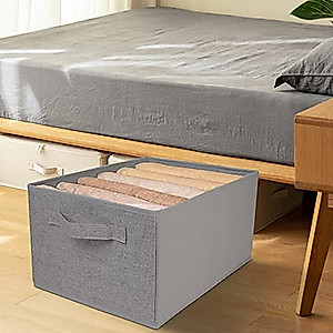 JAKAGO Fabric Storage Bins set of 4 Rectangle Storage Baskets with Handle Foldable Closet Organizer for Clothes Towel Toys Books Collapsible Clothing Container for Shelves Bedroom Playroom (High-Gray)
