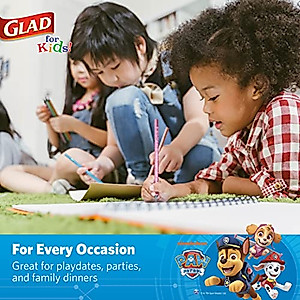 Glad for Kids Paw Patrol Paper Cups Disposable Paper Cups with Paw Patrol Design for Kids Heavy Duty Disposable Paper Cups for Everyday Use and All Occasions 9 Ounces, Blue, 20 Count