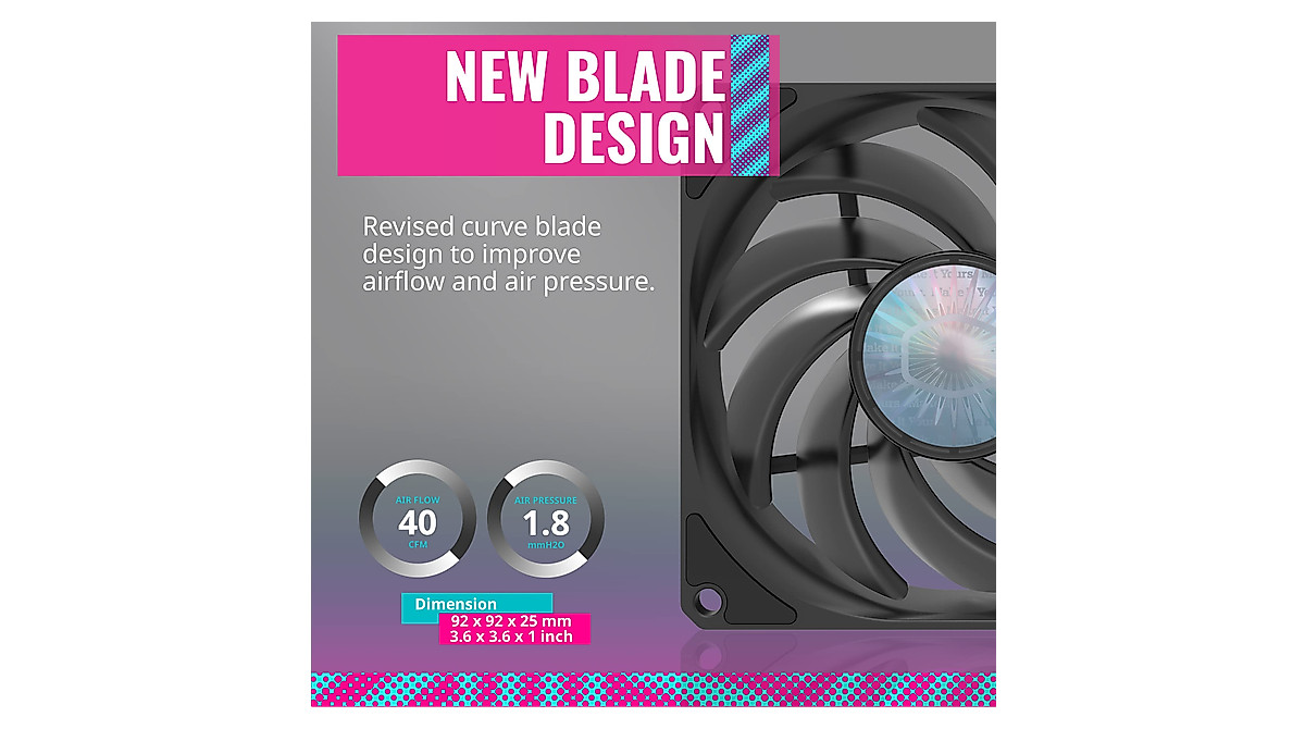 Cooler Master SickleFlow 92 All-Black 92mm PC Cooling Fan