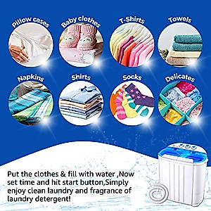 Intexca US Portable Twin Tub Mini Washing Machine w/ Spin and Dryer Function, Compact Design for College Dorms, Apartment, RV’s. Mini laundry Barrel Washer for Baby Clothes, Underwear, Delicates -Black