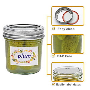 Datttcc Mason Jars Herb Canister, 6 OZ Glass Mason Jar with Regular Lids and Metal Divider, Rustic Country Style Storage Container for Bathroom, Kitchen, Living Room, Office,Set of 30