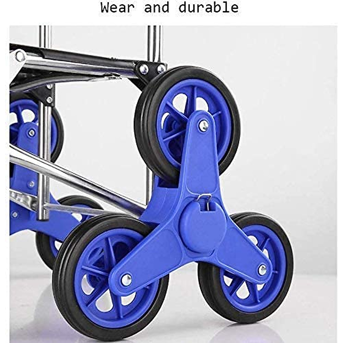 Shopping Trolley on Wheels Multi Function Shopping Cart Lightweight 6 Wheel Climbing Stairs Folding Portable Trolley Home Trolley Luggage Cart Storage Hand Trucks,E ,