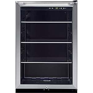 Frigidaire FRYB4623AS Beverage Center holds up to 138 12 oz. cans, Contemporary Handle Design, Electronic Temperature Control with LED Digital Display, Reversible Door Swing Option, in Silver