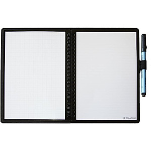 WIPEBOOK MINI SMART REUSABLE SCAN NOTEBOOK - Smart Reusable Mini Whiteboard Notebook - Ruled/Graph (5.8" x 8.25") with Dry Erase Pen | Ideal For Note-Taking & Doodling Charts | Mini 5.8" x 8.25"