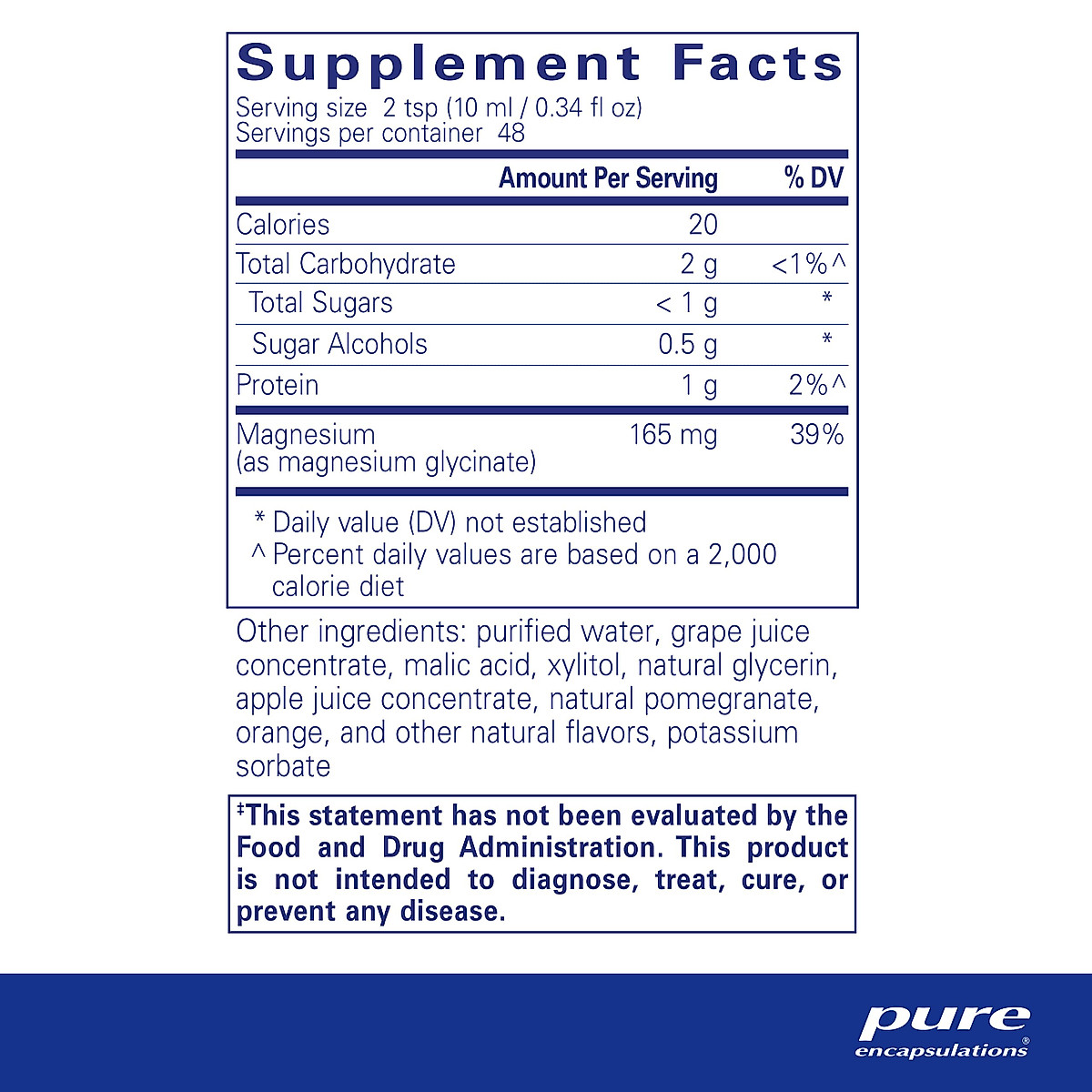 Pure Encapsulations Magnesium Glycinate Liquid - Supports Bone Health & Heart Health* - Vegan, Gluten Free & Non-GMO - 16.2 fl oz