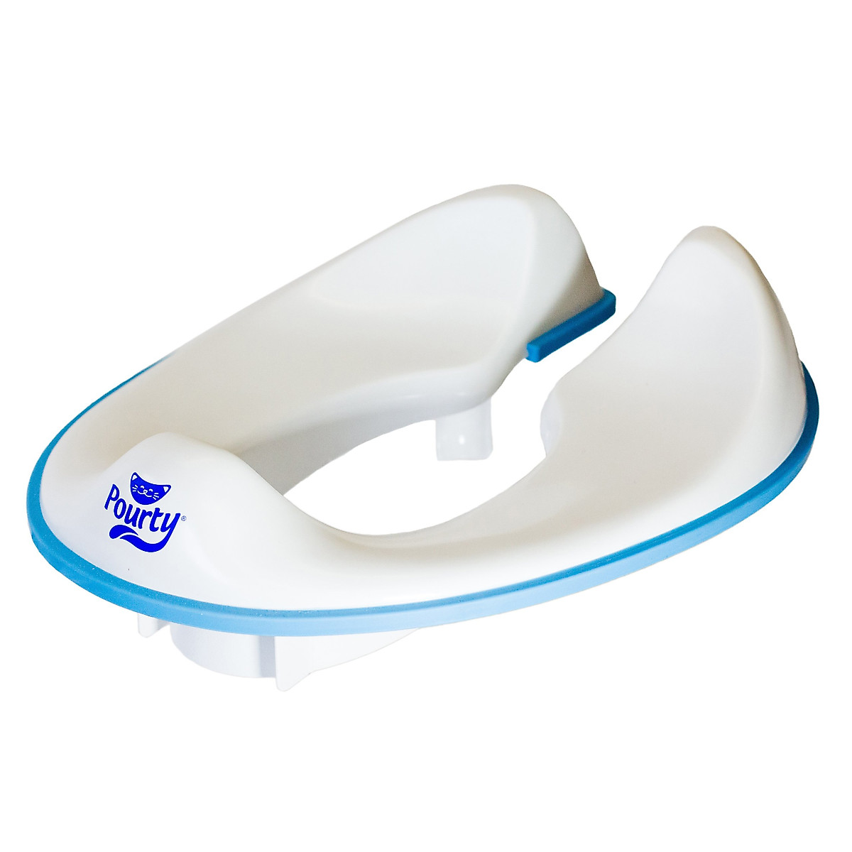 Pourty Flexi-Fit Toilet Trainer, White/Blue