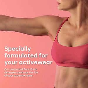 Nonaste Liquid Laundry Detergent - Pure Clean, 32 Fl Oz (Pack of 1) - Active Wear Laundry Detergent for Workout Clothes & More - Unscented, Gentle & Color Safe