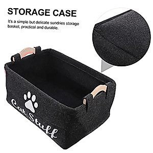 SECFOU Pet Cloth Storage Box Dog Storage Bin cat bin cubby Cubes Pet Toys Basket storage bins for clothes Pet Clothes Dog Toys Storage Bin cat toy cat basket square office wooden handle