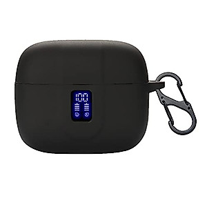 smaate Earbuds Case Compatible with TAGRY X08 Wireless Earbuds, Silicon Protective Cover with “S” Shaped Dual Carabiner, with Window for LED Display