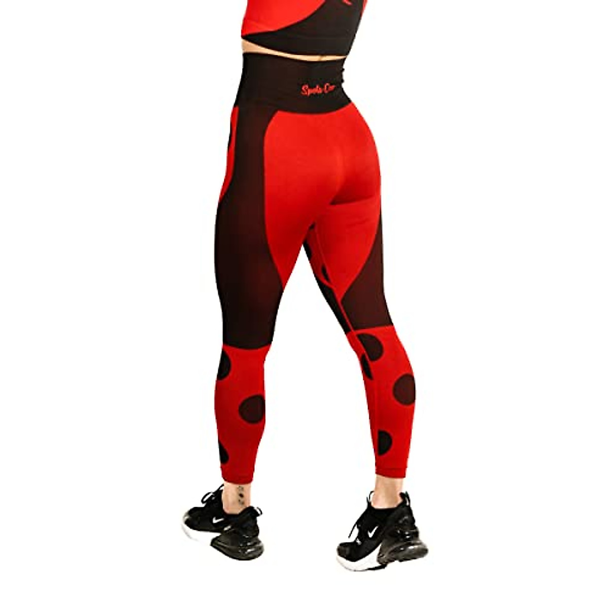 Miraculous Ladybug Womens Leggings Active Cosplay - Seamless for Gym Workout, Exercise, Yoga, Running by MAXXIM Red/Black X-Large