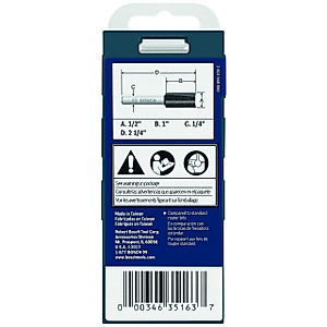 BOSCH 85227M 1/2 In. x 1 In. Carbide Tipped 2-Flute Straight Bit