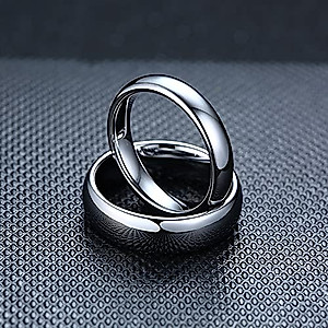 MZZJ Custom Inside Her Weirdo & His Crazy Couple Ring Set 6MM Polish Finish Tungsten Carbide Domed Comfort Fit Rings Engagement Ring Wedding Band