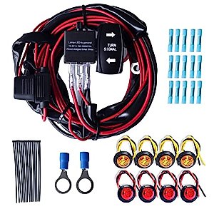 Turn Signal Rocker Switch UTV Turn Signal Kit with Turn Signal Rocker Switch Compatible with Golf Cart Can Am Cfmoto Pioneer Polaris Ranger RZR Street Legal Kit, Side by Side Turn Signal Light Kit