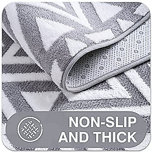 Ompaa Ultra Soft Shaggy Rugs Memory Foam Bedroom Carpet, Grey 4 x 6 Feet, Plush Geometric Textured Area Rugs for Living Room Couch Dorm Bedside Kids Girls Teens Room Nursery Decor Floor Mat