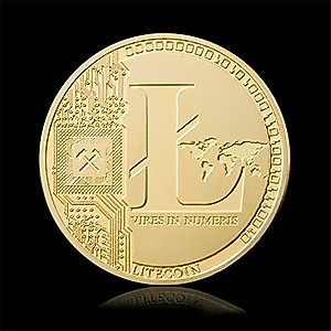 YGS Gold Plated Commemorative Litecoin Collectible Golden Iron Miner Coin One Item wRandom Color and Design