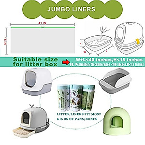 Mavere Jumbo Cat Litter Box Liners - 30 Count Extra Large Drawstring Bags, 4 Mils Thickness Pan Liner for Pet Cats and Kitties - 41" x 18" Oversized
